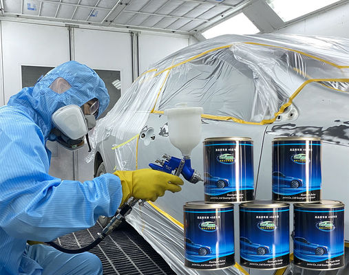 High Gloss 1k Basecoat Car Paint Thinner , Yellow / Green Car Paint Colors